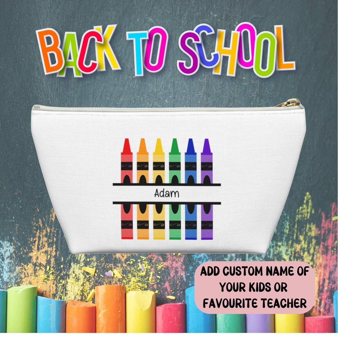 Personalised School Zipper Pouch Cute Back to School Gift Custom Pencil ...