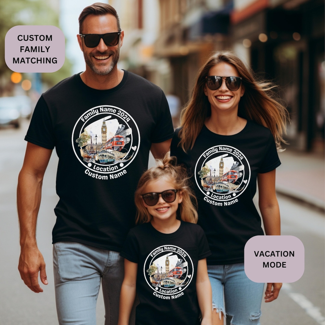 Custom Europe Family Vacation Matching T-shirt London UK Trip Big Ben Paris Vacation Vibe ...