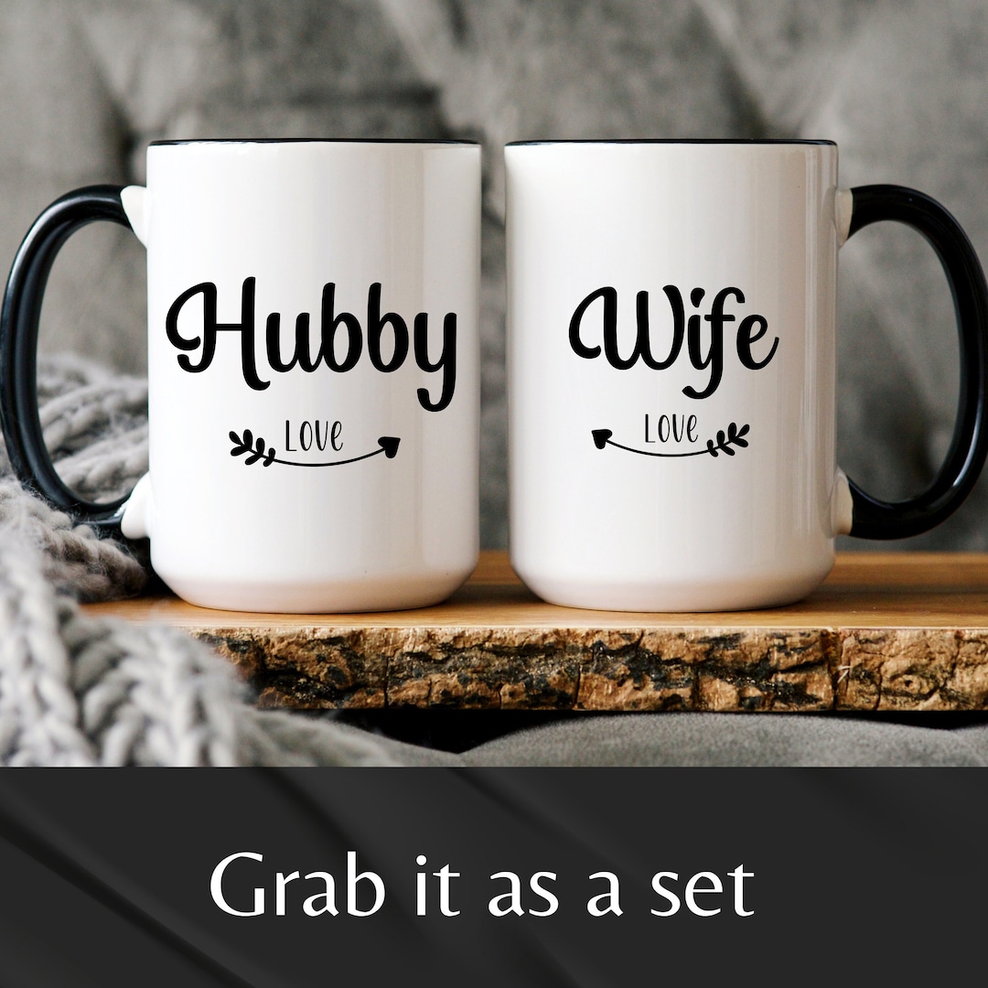 Personalized Hubby and Wife Coffee Mugs, Husband and Wife Mugs, New ...