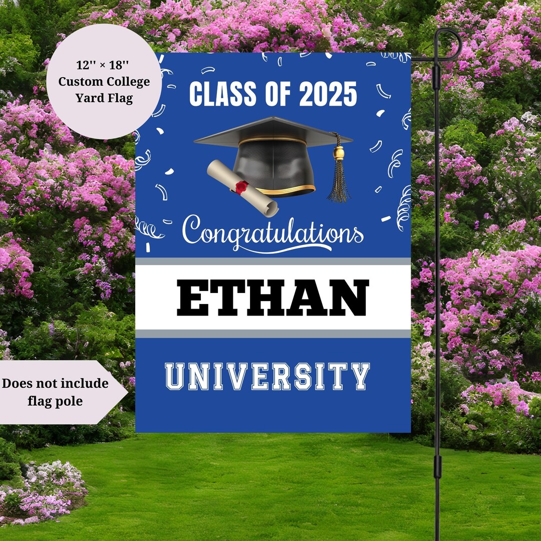 Custom Graduation Yard Flag College Bound Yard Flag Custom College Sign ...