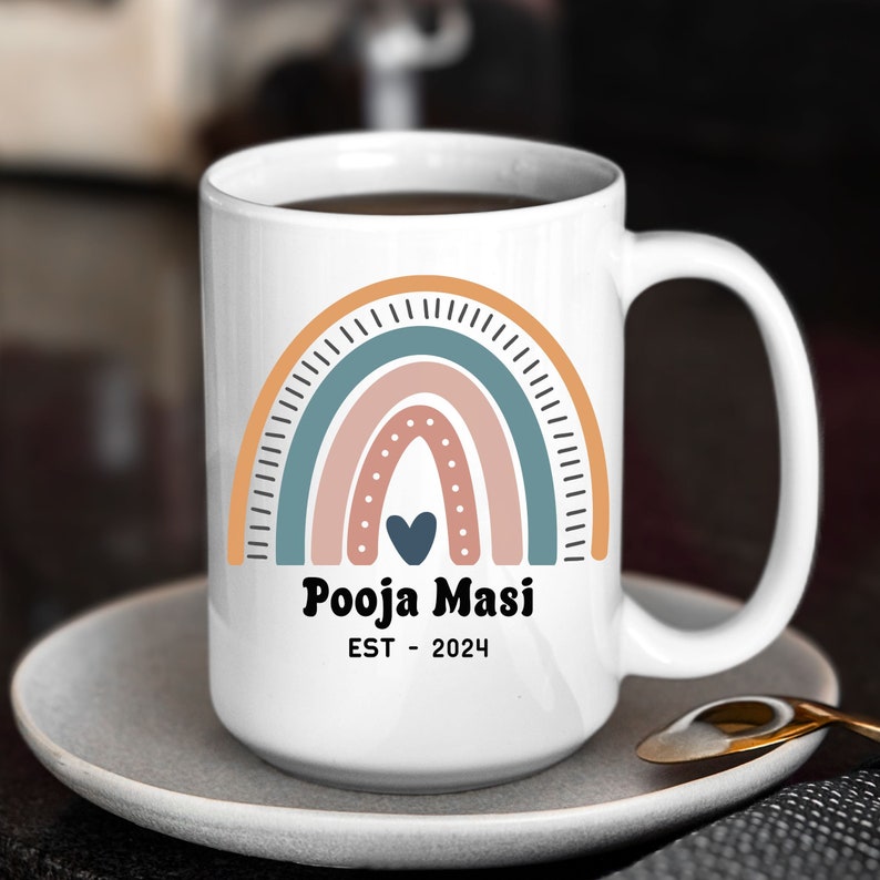 Custom Aunt Mug Pregnancy Announcement Mug for Masi Desi Gifts for Aunts Gift for Masi to Be ...