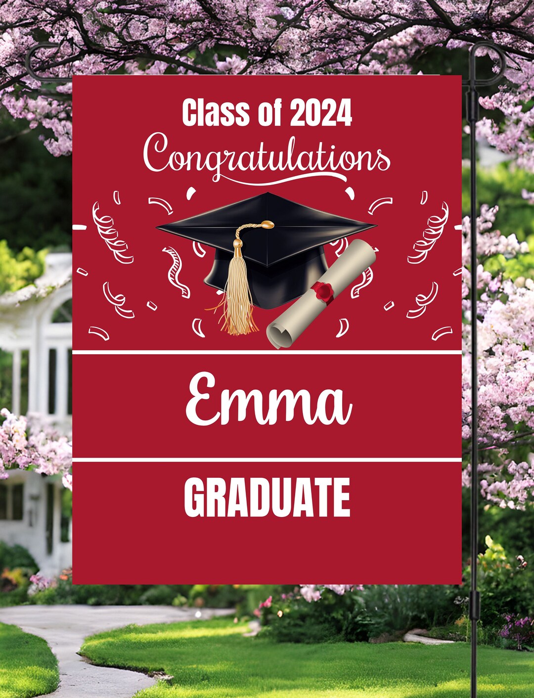 Custom Graduation Yard Flag College Bound Yard Flag Custom College Sign ...