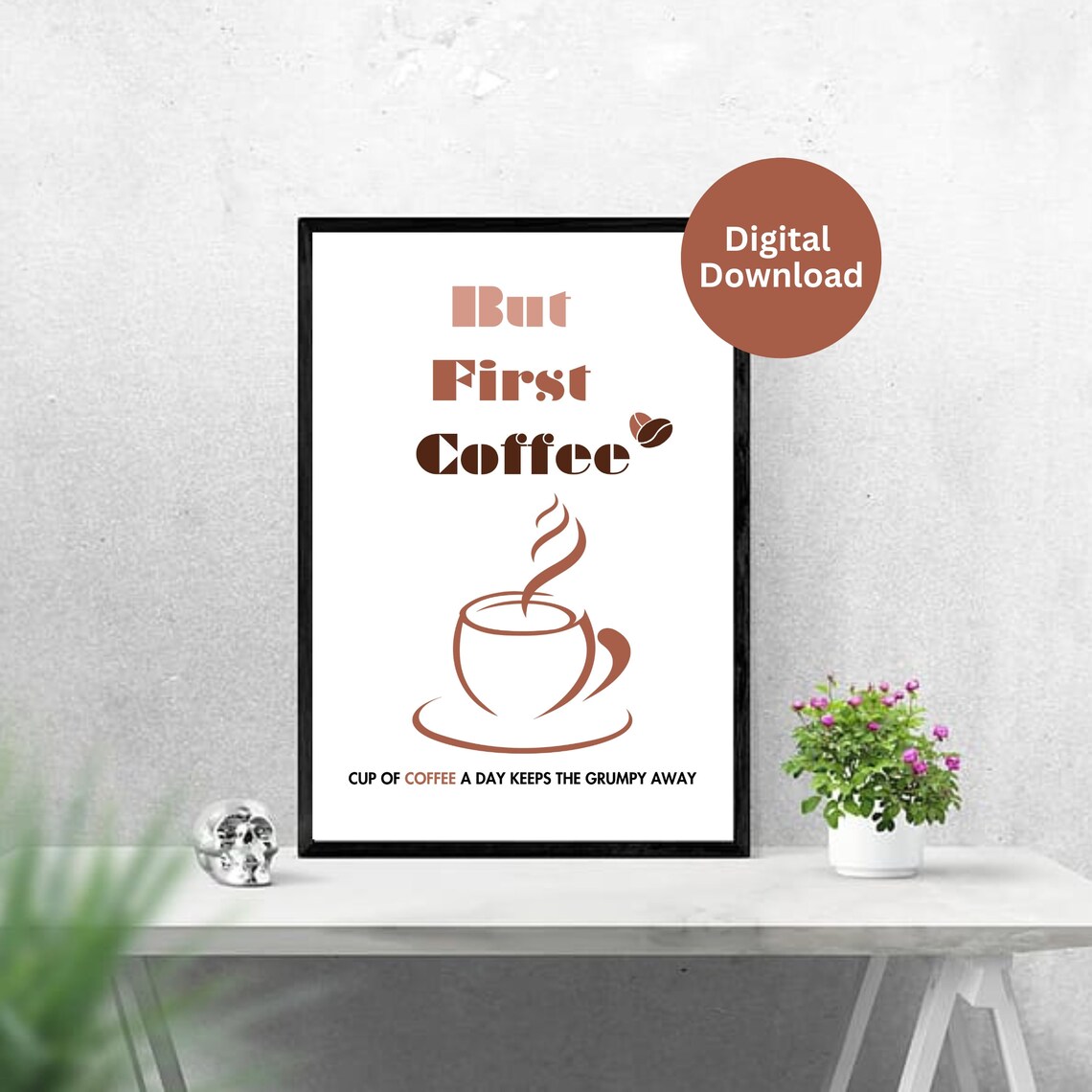 But First Coffee Sign Printable Kitchen Decor Coffee Bar Sign Fixer ...