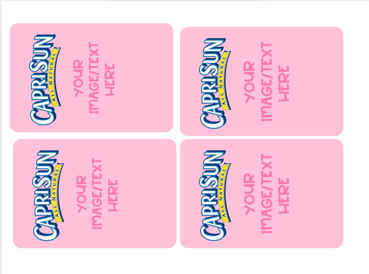 Caprisun Label Template - Etsy