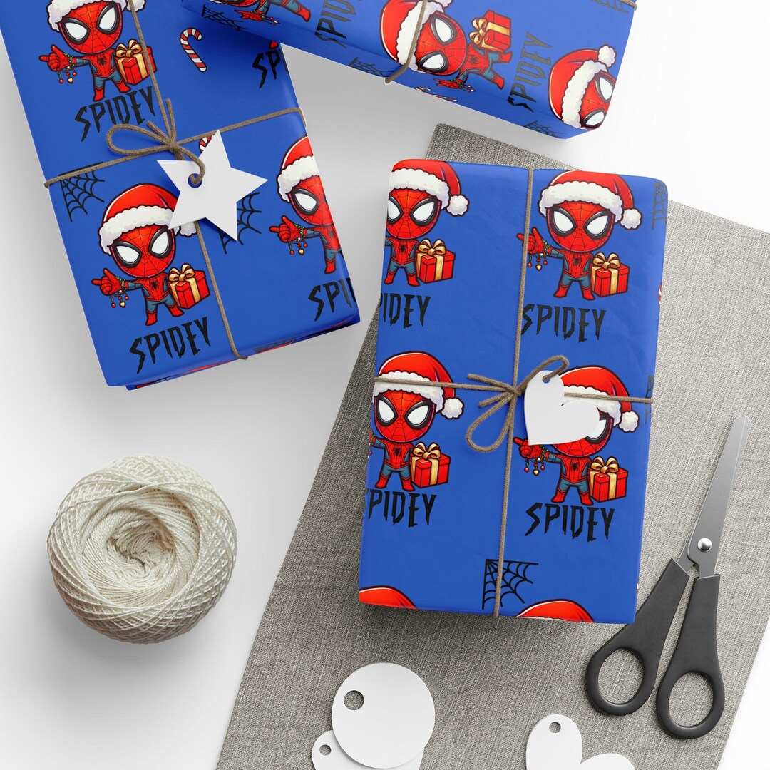 Spider Man Pattern Wrapping Paper | Superhero Spider Theme - Etsy