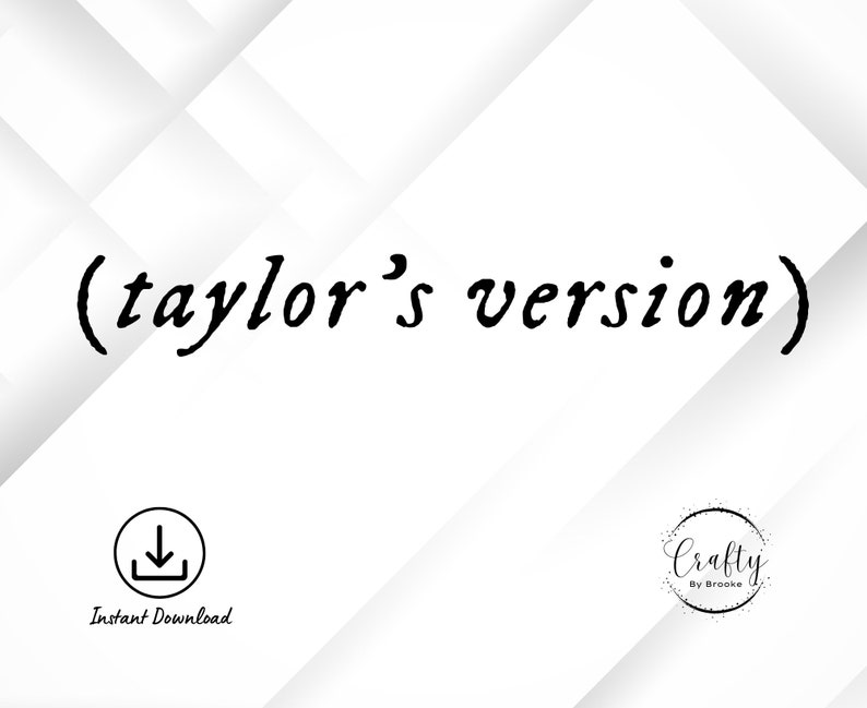 Taylor's Version Taylor Swift PNG SVG - Etsy