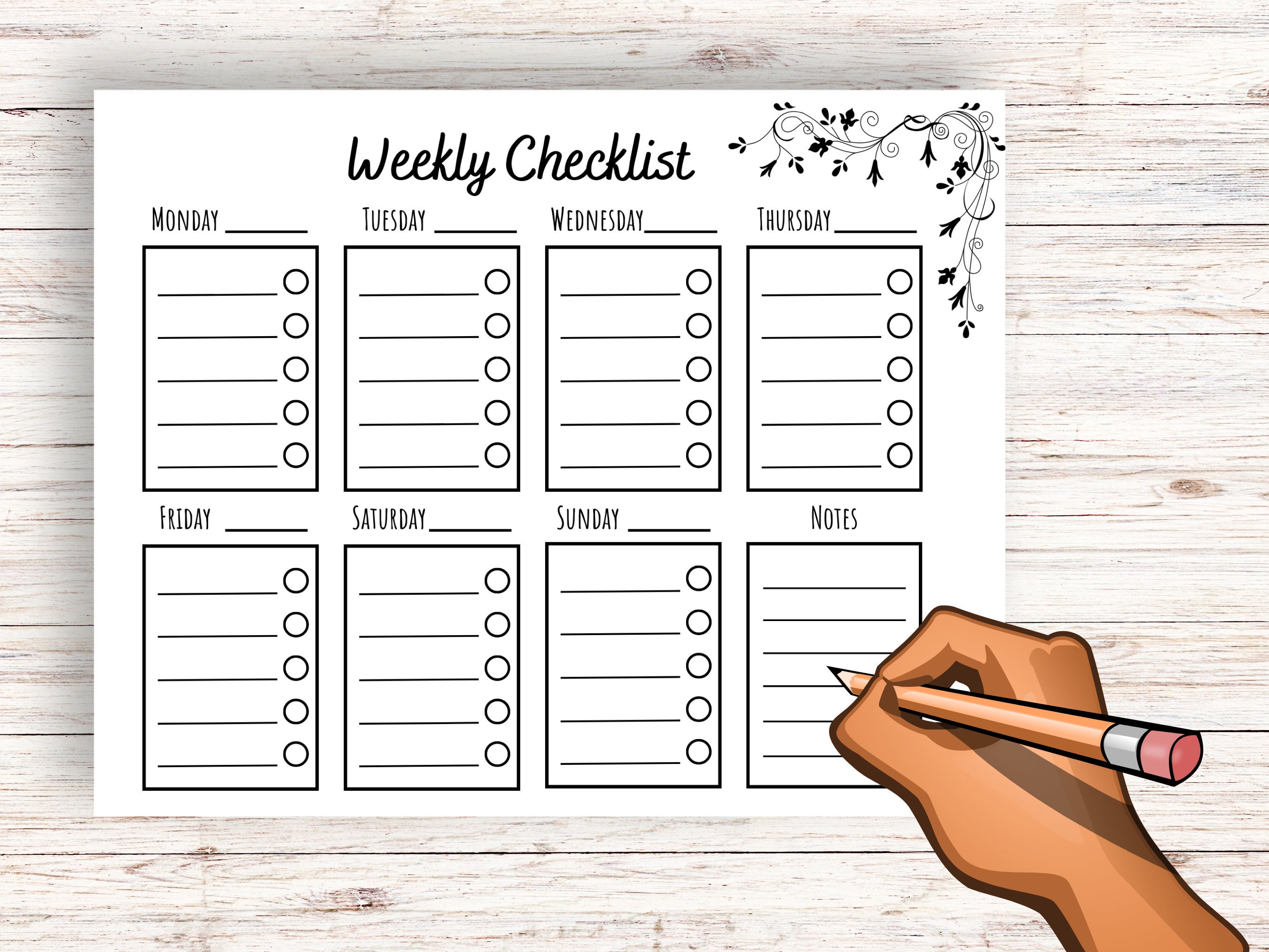 Printable Weekly Checklist | Instant Download - Etsy