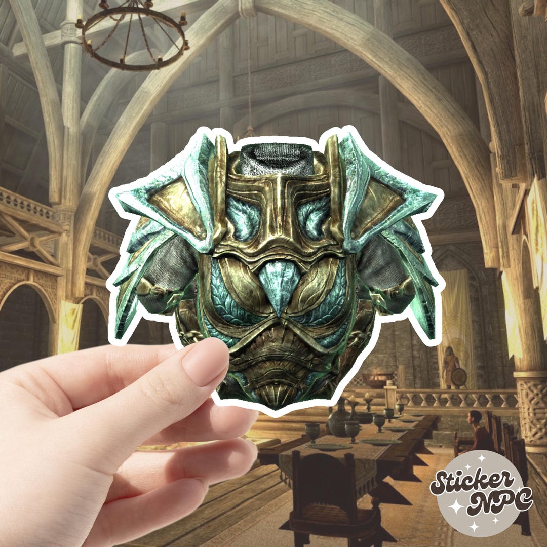 Glass Armor Chest Plate Elder Scrolls Skyrim Sticker Nerdy Gamer ...