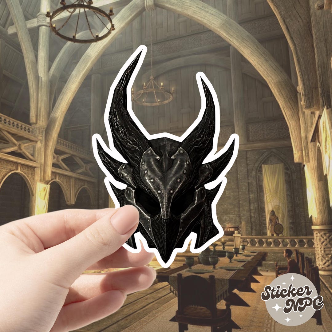 Daedric Helm Elder Scrolls Skyrim Sticker Nerdy Gamer Sticker - Etsy