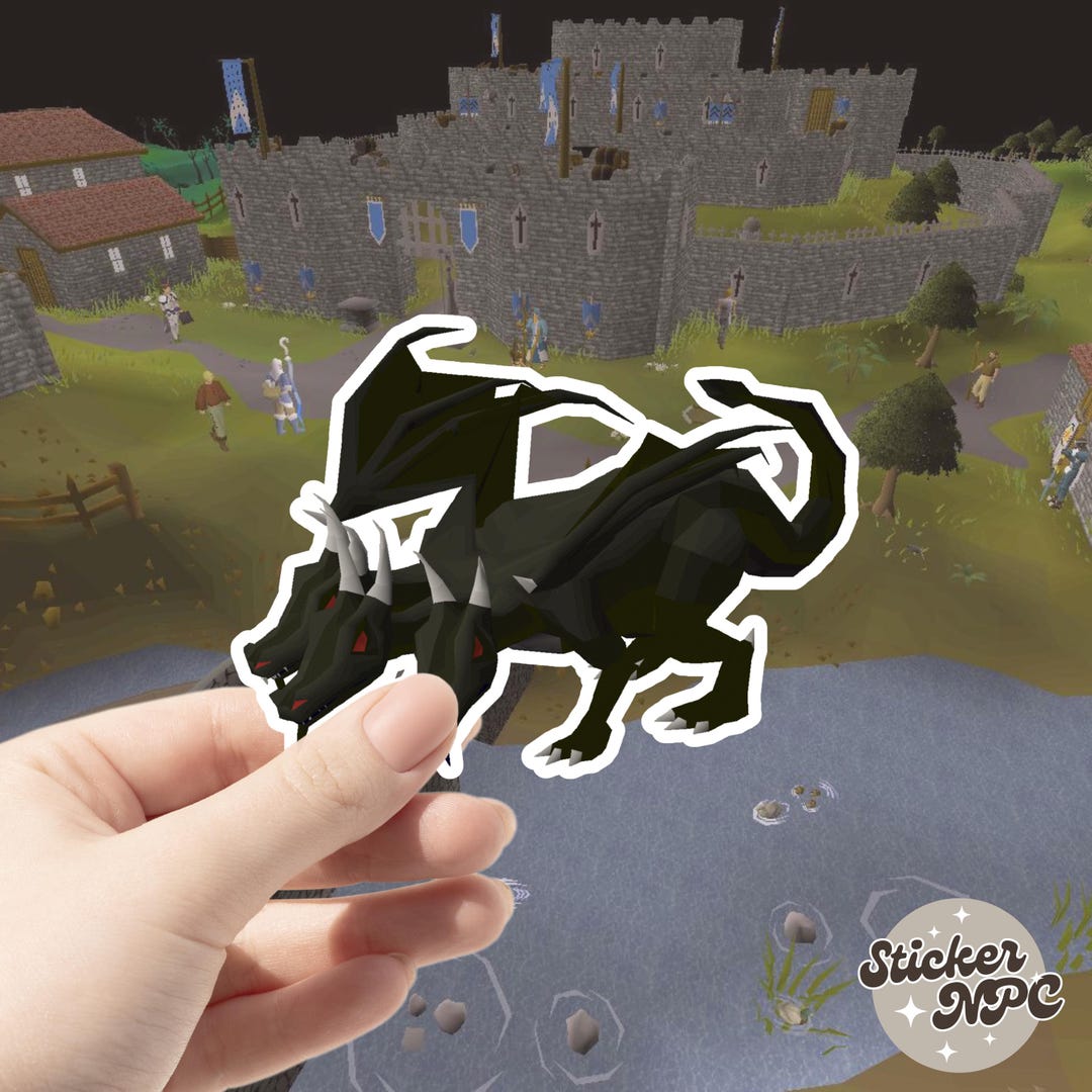King Black Dragon Sticker Old School Runescape Nerdy Video Game ...