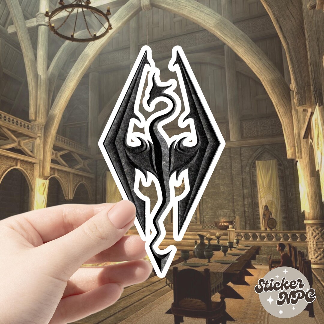 Skryim Logo Sticker Skyrim Nerdy Video Game Stickers - Etsy