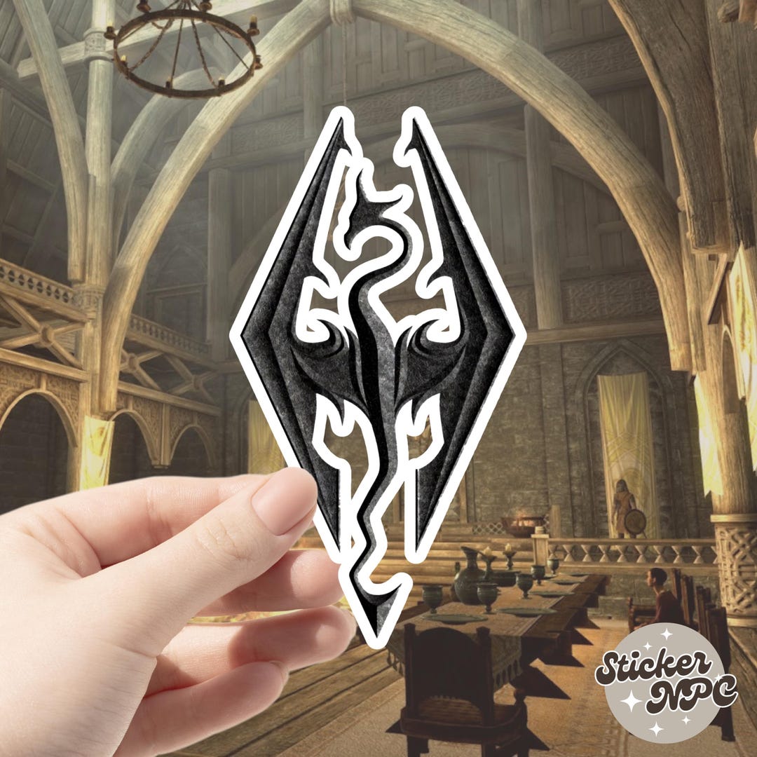 Skryim Logo Elder Scrolls Skyrim Sticker Nerdy Gamer Sticker - Etsy