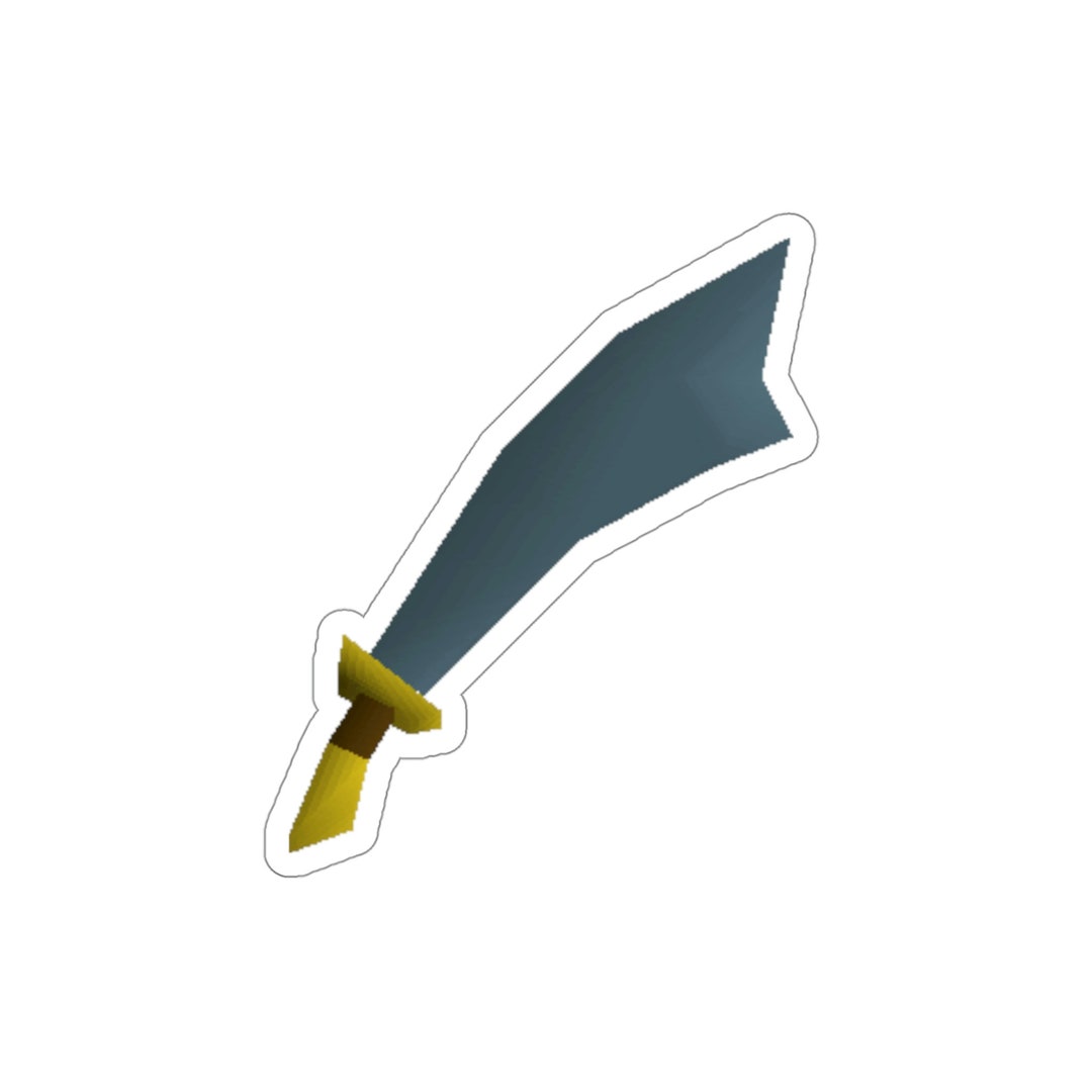 Rune Scimitar Old School Runescape Sticker White Border - Etsy