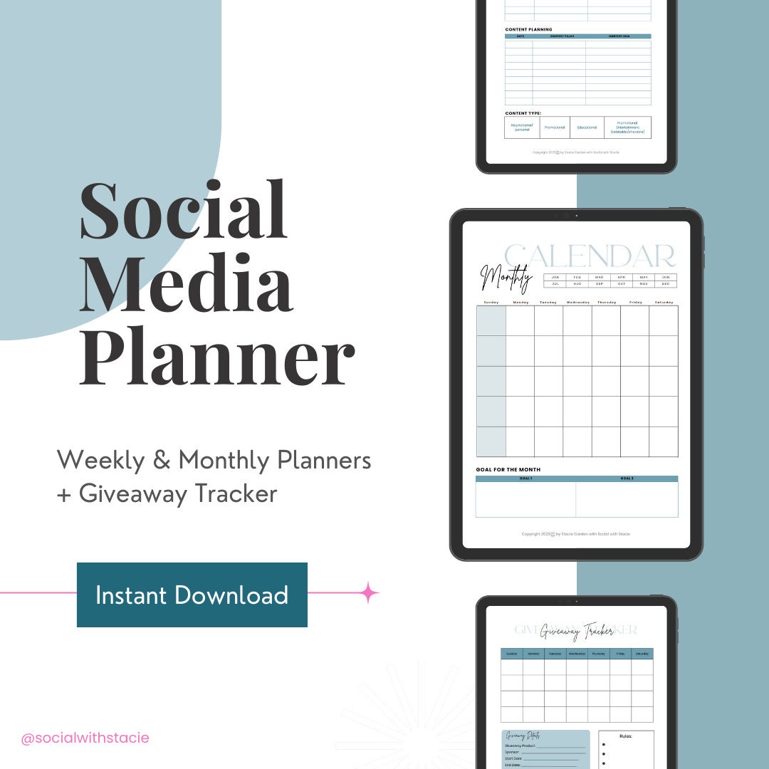 Content Planner for Social Media, Instagram Planner, Social Media ...