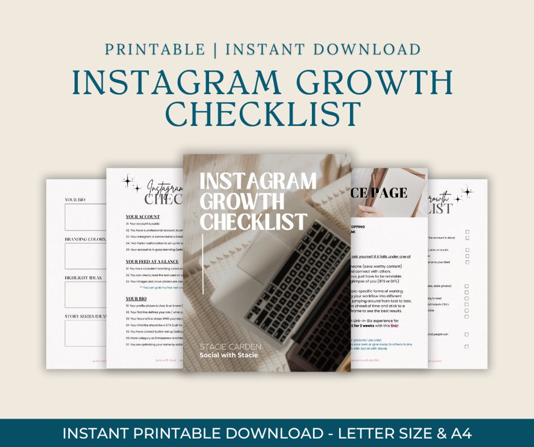 Instagram Growth Checklist Social Media Checklist for Business Accounts ...