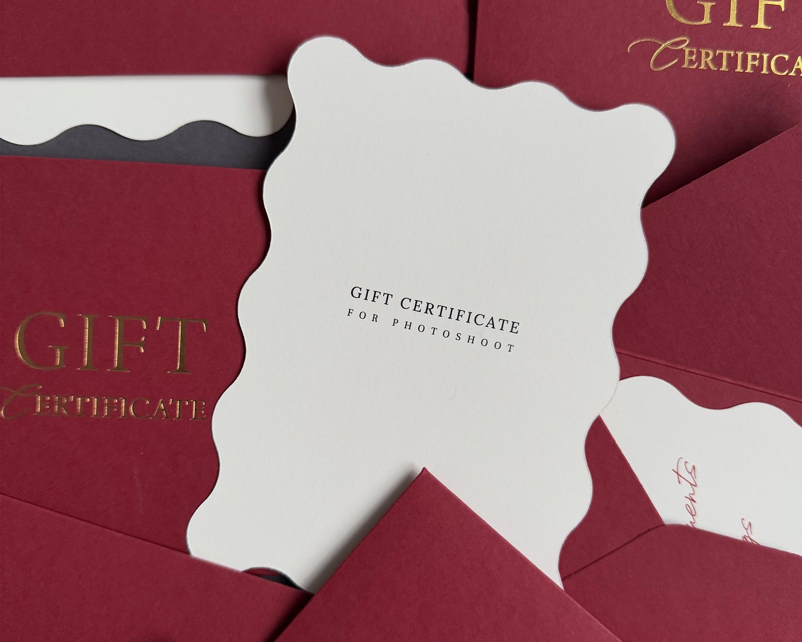Photographer Gift Certificate, Photography Gift Card in Burgundy ...