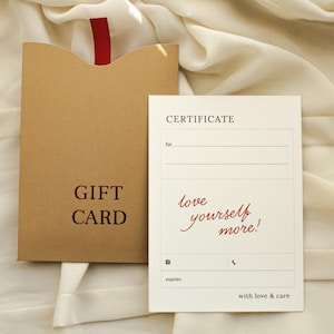Gift Certificate for Woman, Gift Card in Burgundy Envelope, Gift for ...