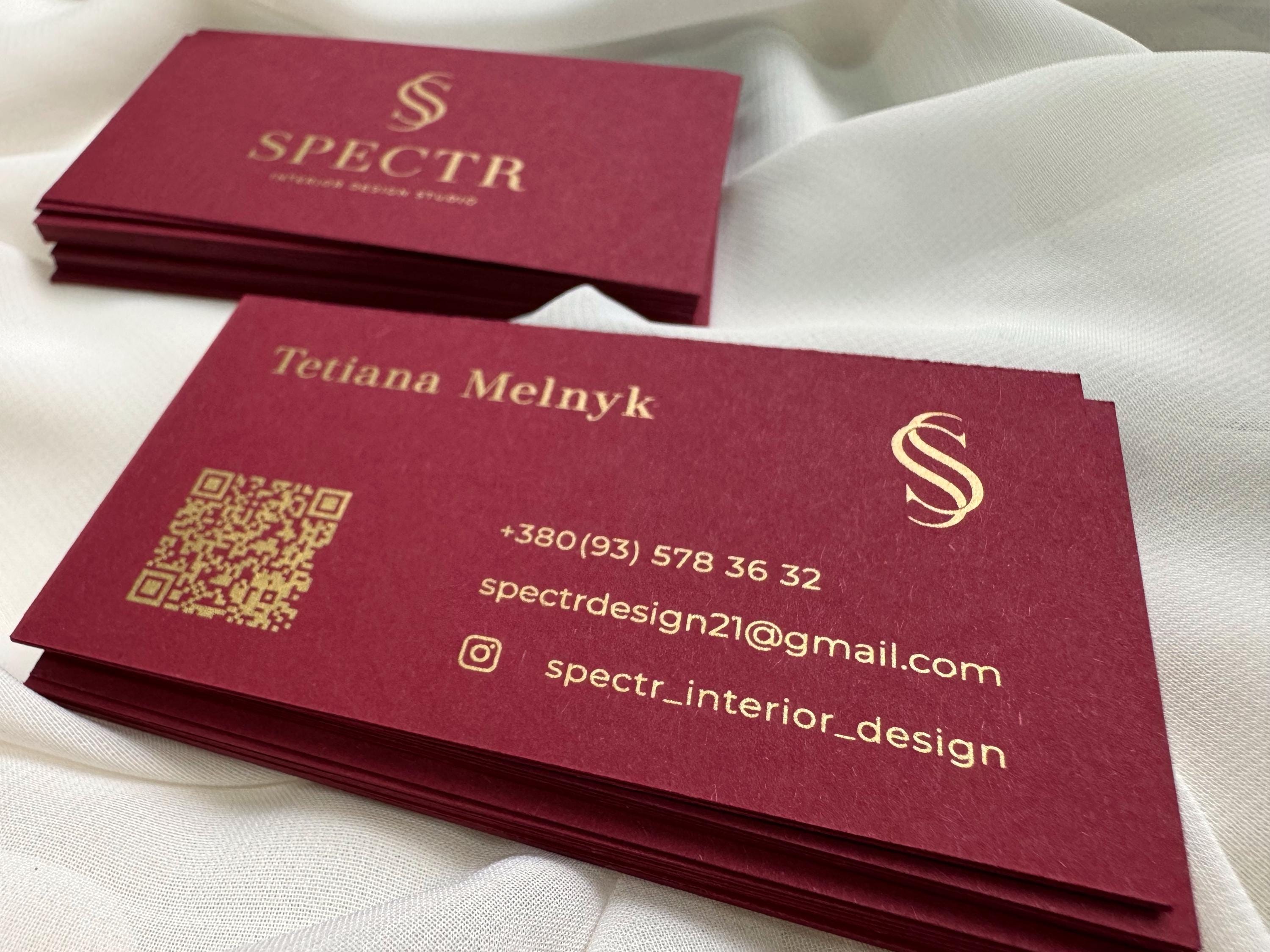 100 Luxury Business Cards Design and Print, Custom Burgundy Premium ...