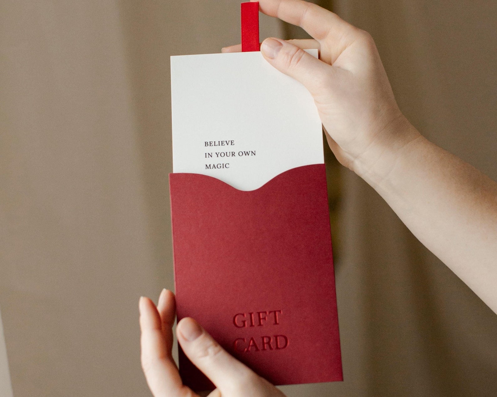 Gift Certificate for Woman, Gift Card in Burgundy Envelope, Gift for ...