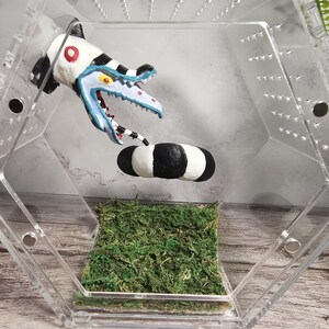 3D Printed Goofy Black and White Two-headed Worm Jumping Spider Hide ...