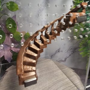 3D Printed Spiral Stone Staircase Jumping Spider Hide Terrarium Decor ...