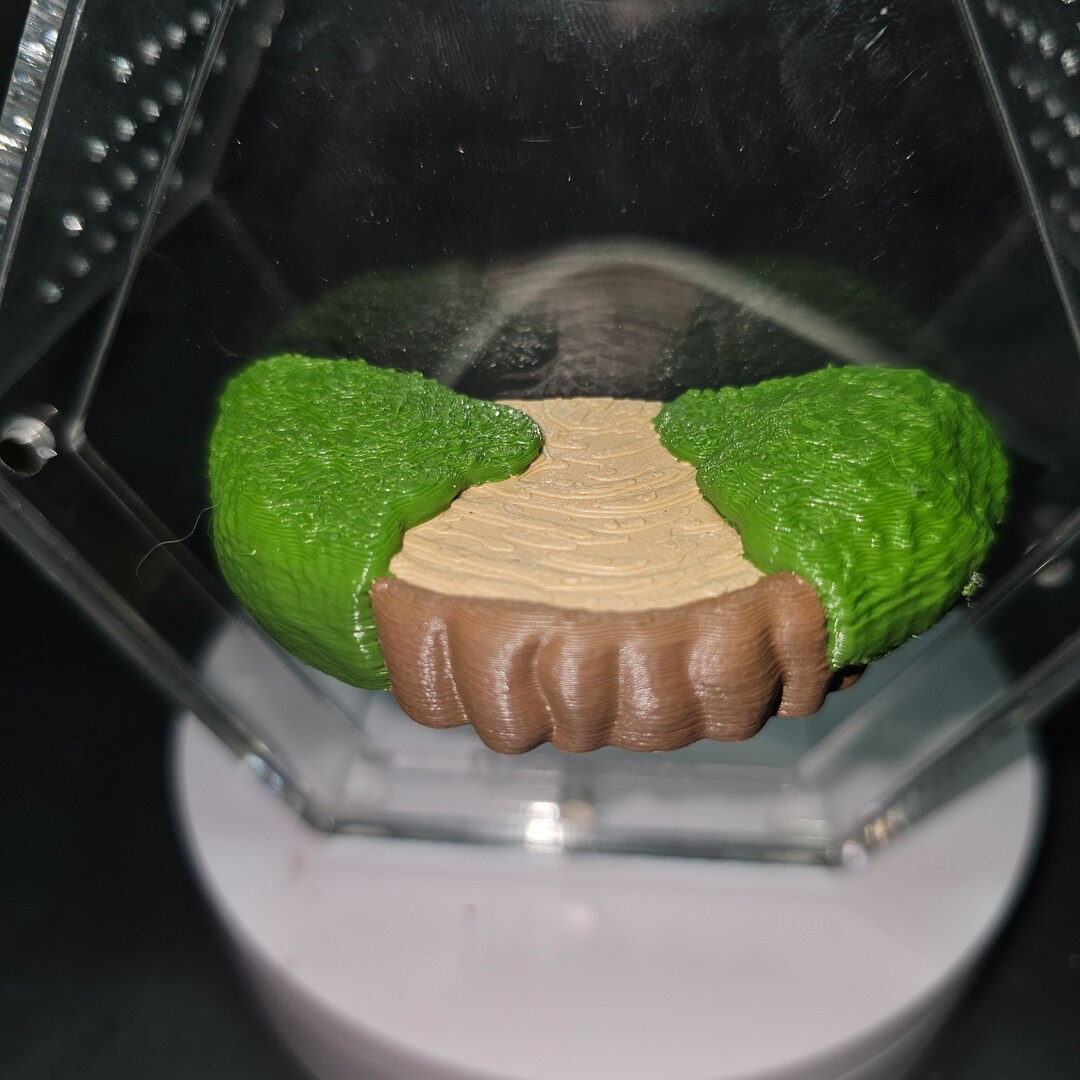 3D Printed Mossy Log Platform- Multi-color Print- No Painting- Single ...