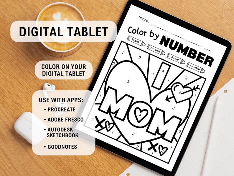 Mothers Day Coloring Page, Valentines Day Coloring Page, Valentine's ...