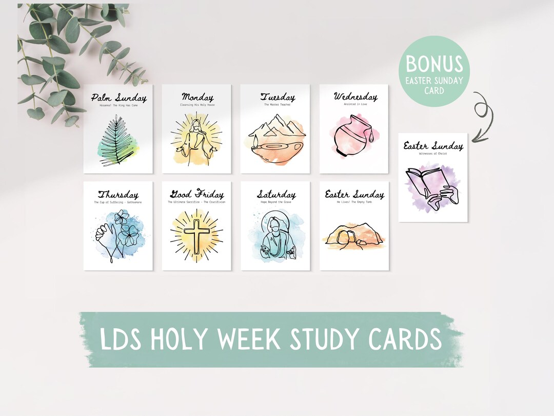 LDS Holy Week Study Cards, Printable Easter Story, LDS Easter Advent ...