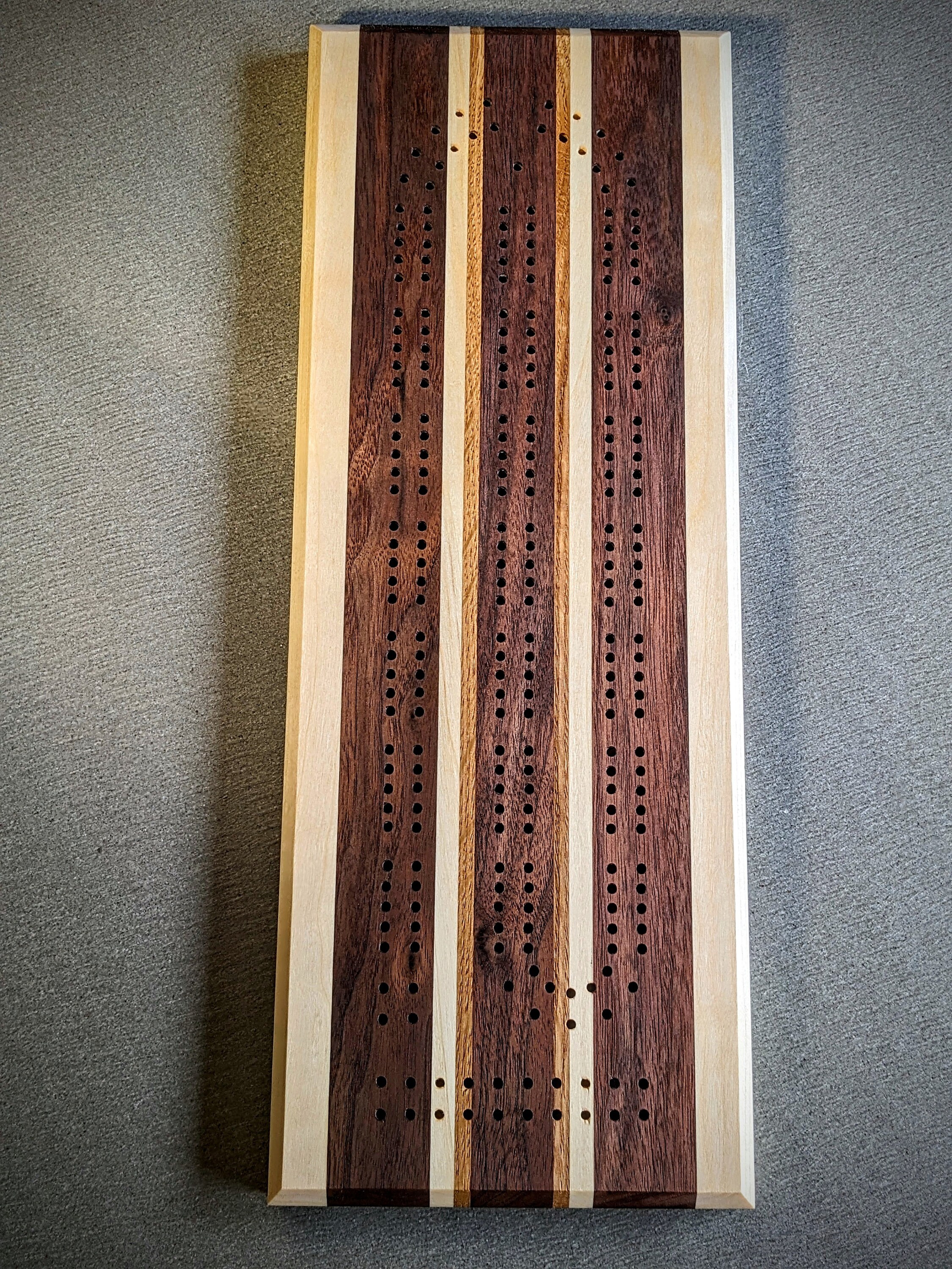 Cribbage Board | Walnut Cribbage Board With Aspen Highlights. Handmade ...