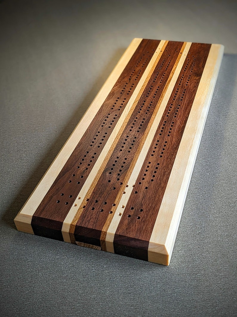 Cribbage Board | Walnut Cribbage Board With Aspen Highlights. Handmade ...