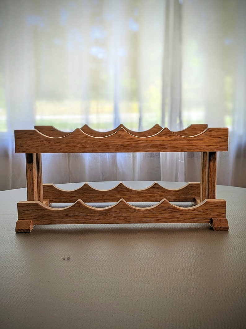 White Oak Countertop & Bartop Wine Rack Elegant Two Tier - Etsy