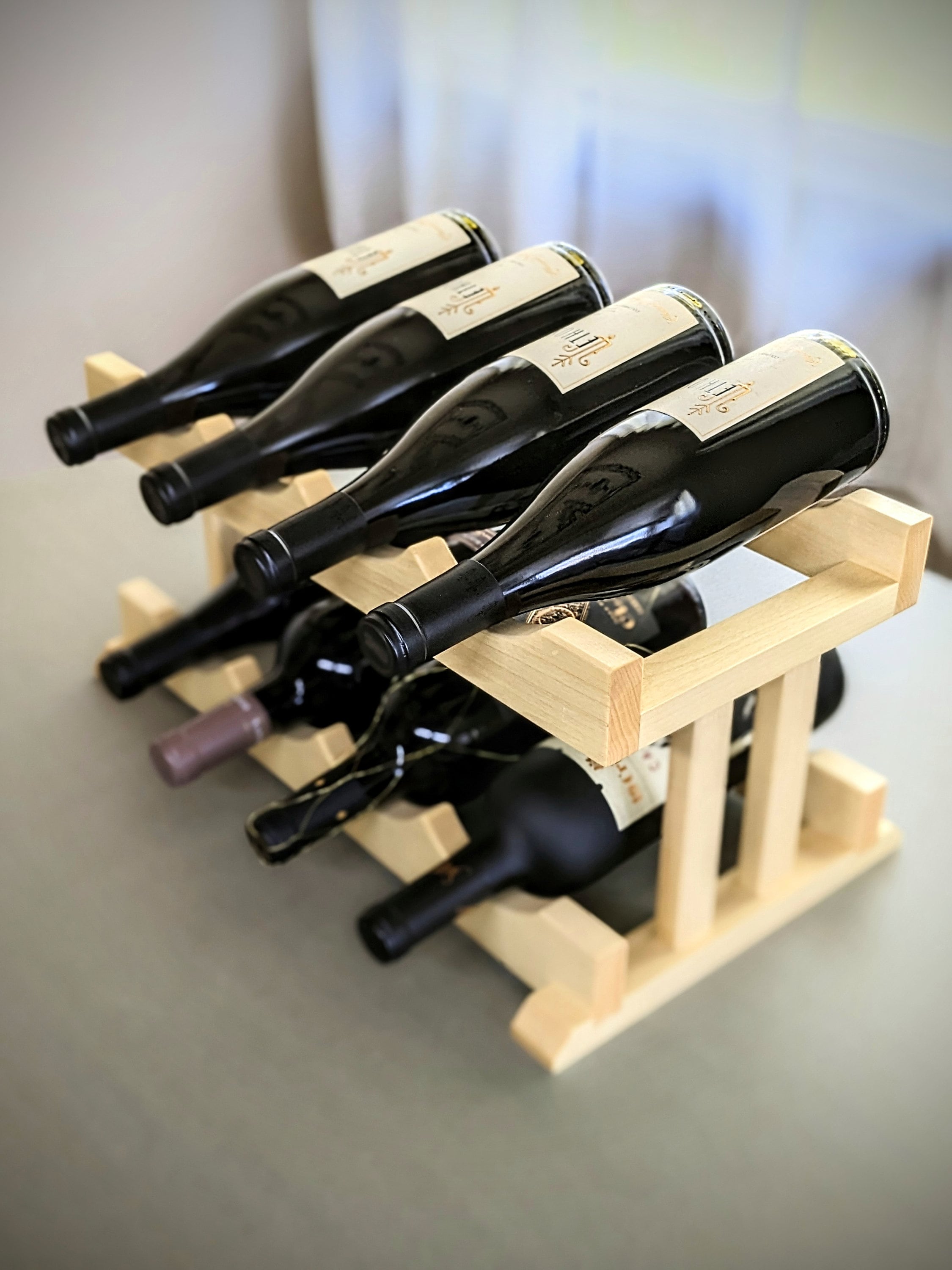 Aspen Countertop & Bartop Wood Wine Rack Elegant Two Tier Wood ...