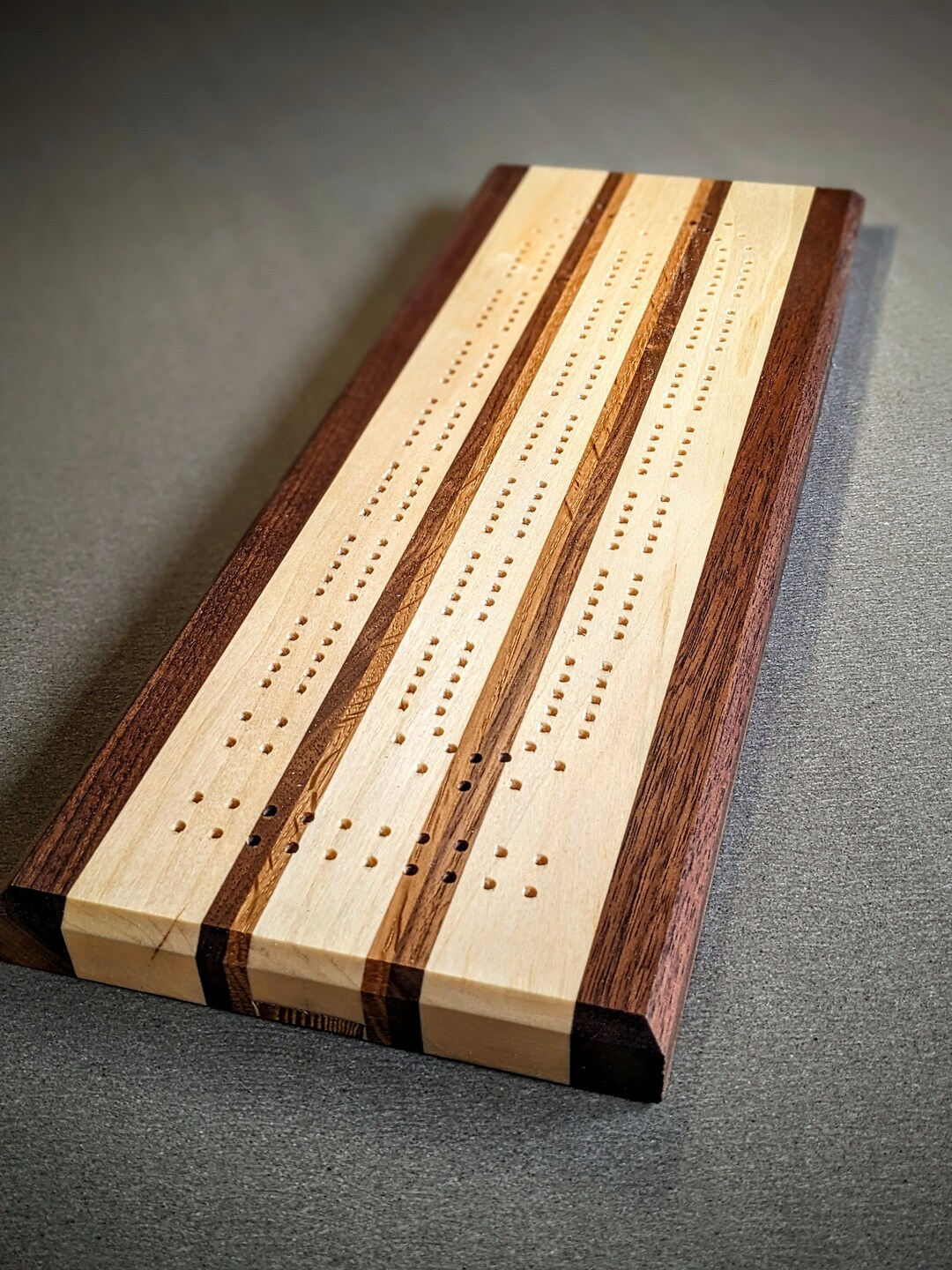 Wood Cribbage Board | Aspenwood Cribbage Board With Walnut Highlights ...