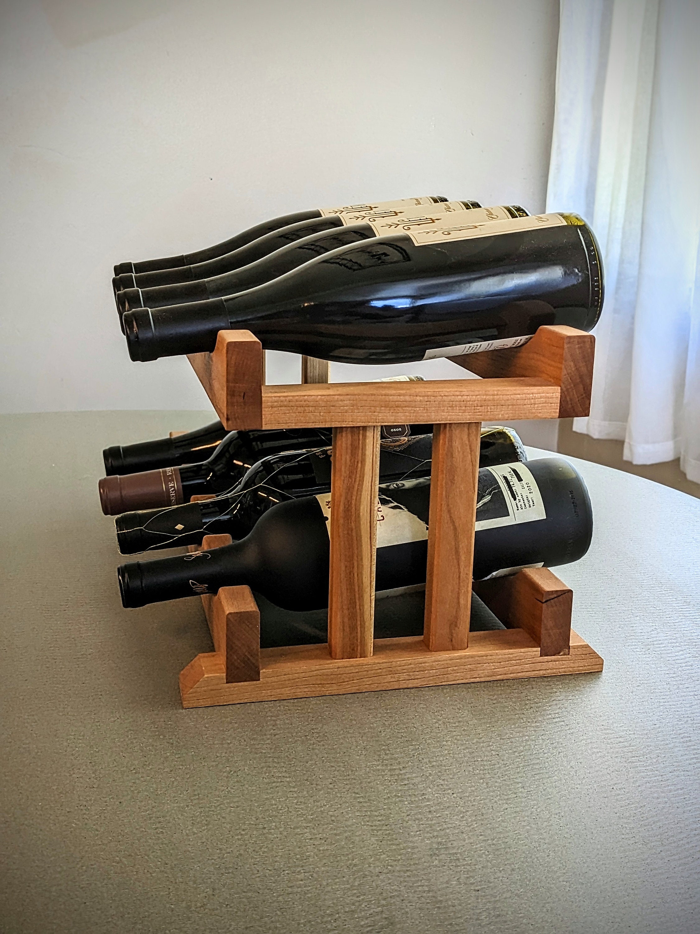 Cherry Countertop & Bartop Wood Wine Rack Elegant Two Tier - Etsy