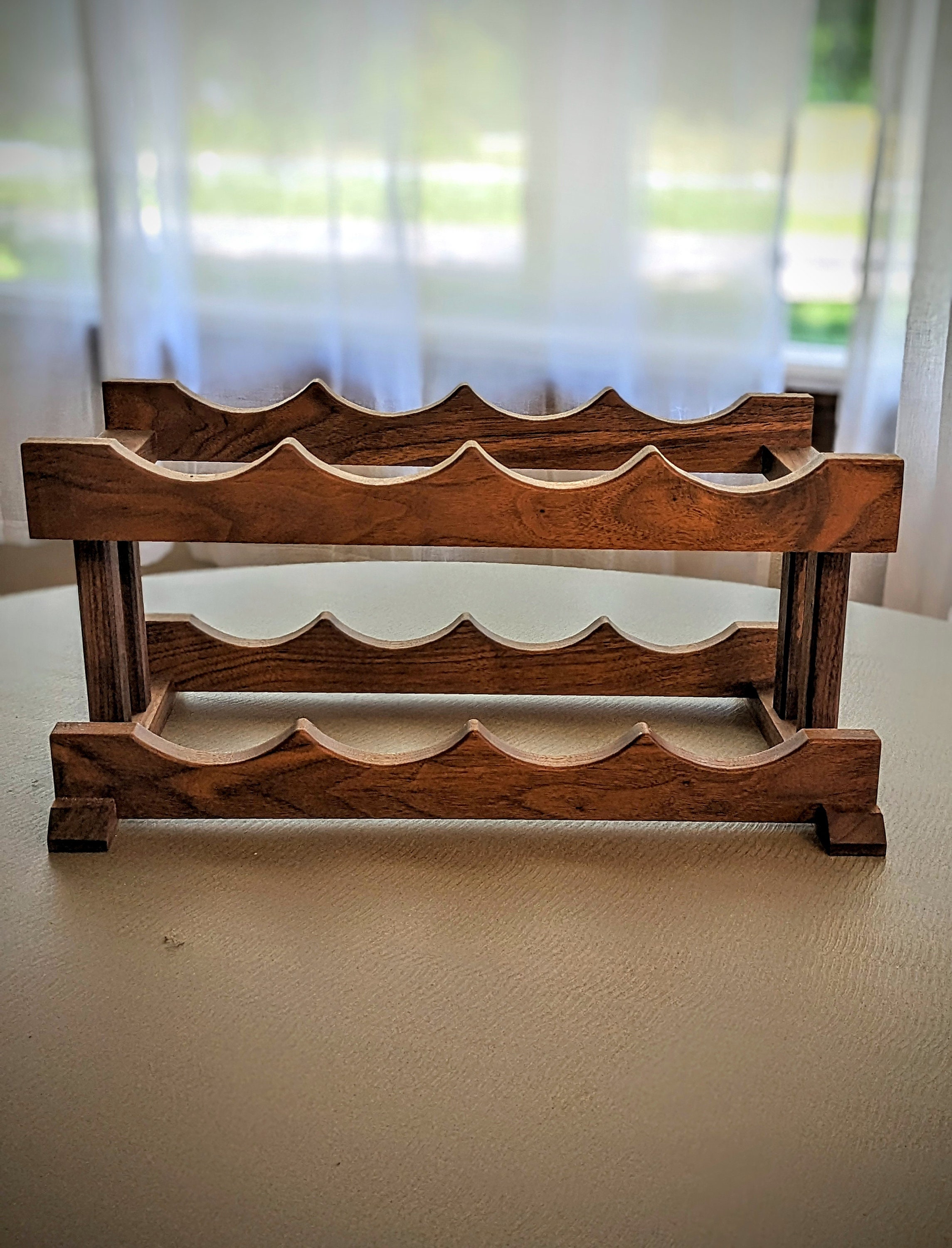 Aspen Countertop & Bartop Wood Wine Rack Elegant Two Tier Wood ...