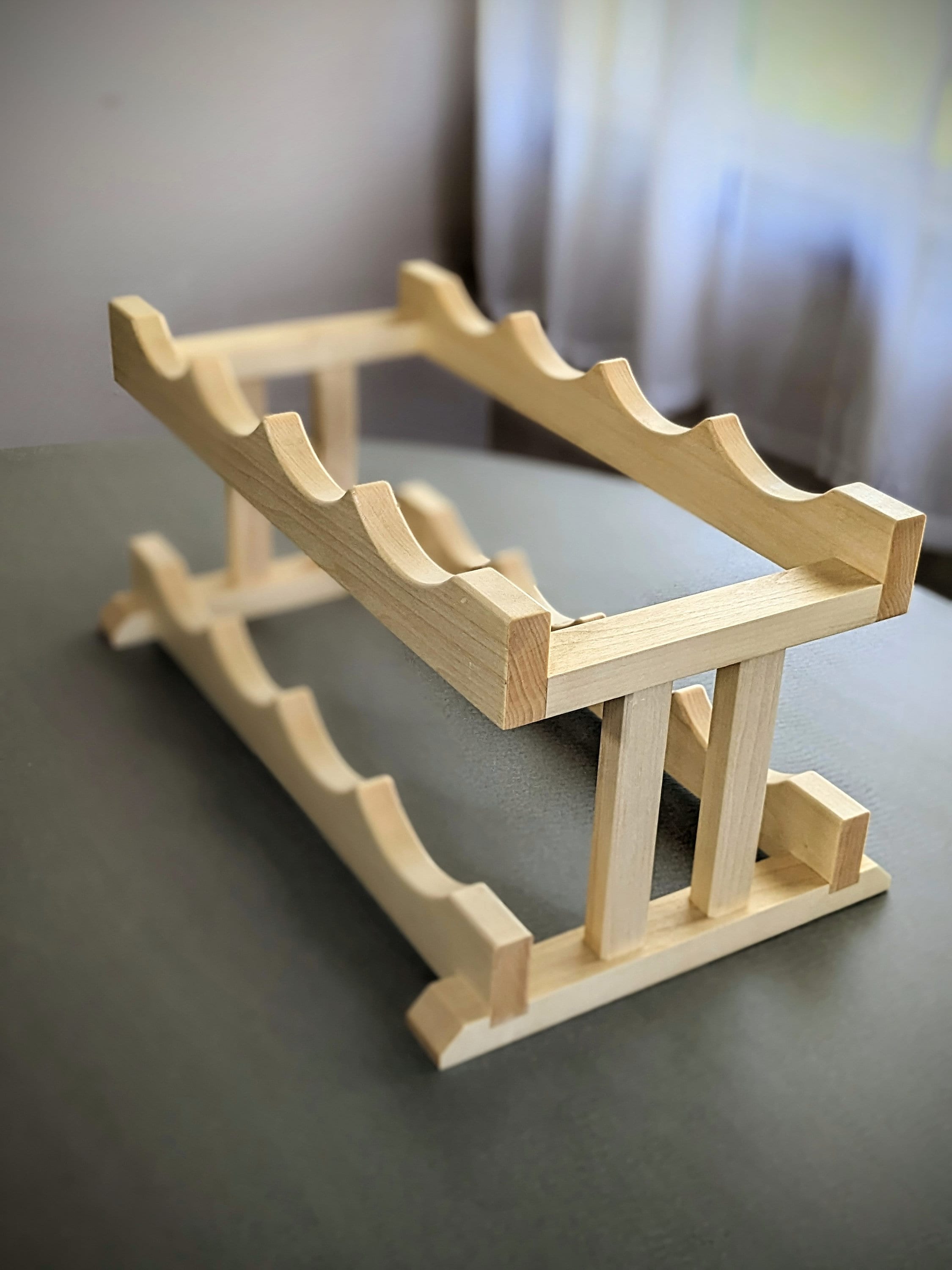 Cherry Countertop & Bartop Wood Wine Rack Elegant Two Tier - Etsy