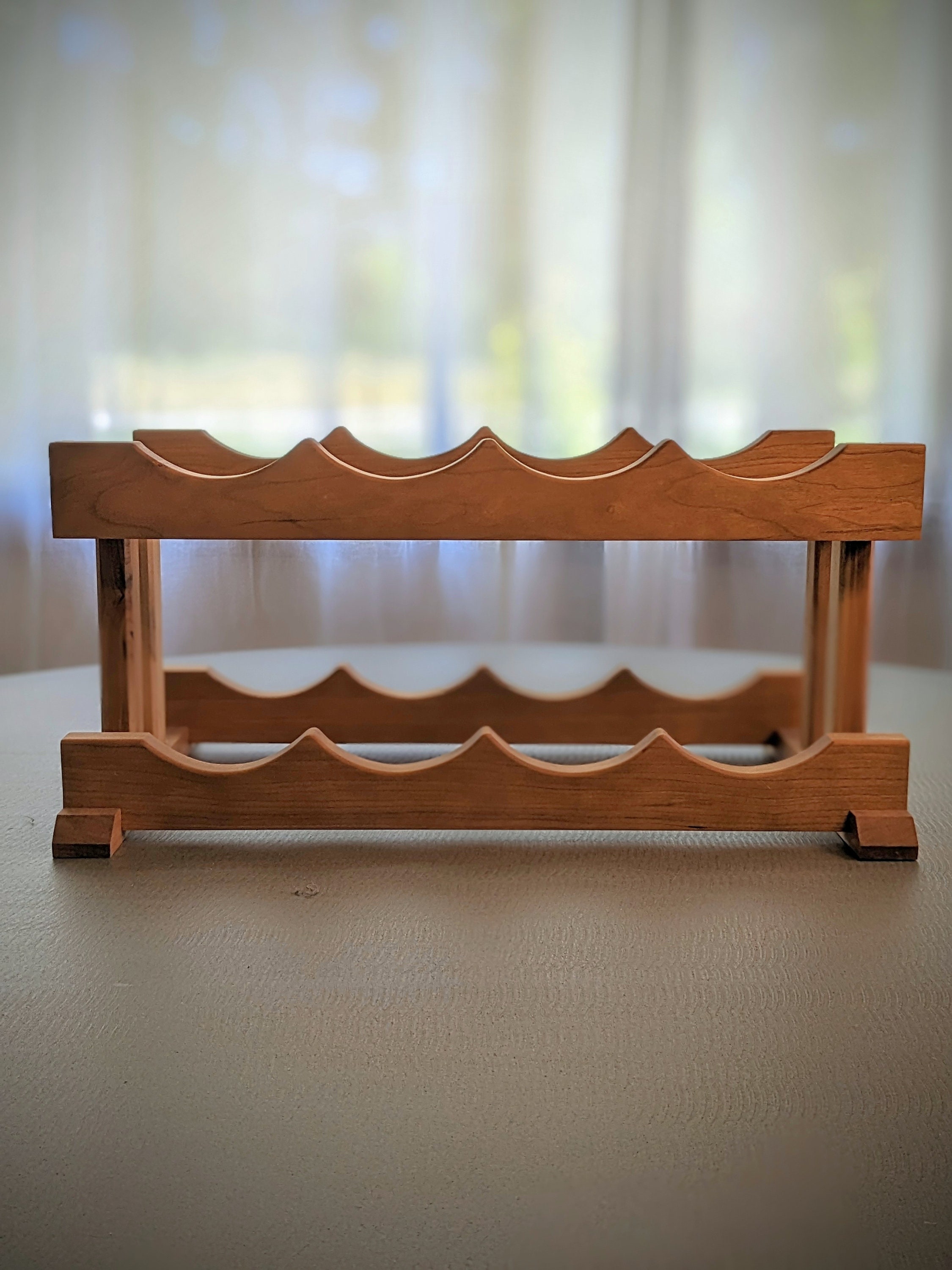 Cherry Countertop & Bartop Wood Wine Rack Elegant Two Tier - Etsy