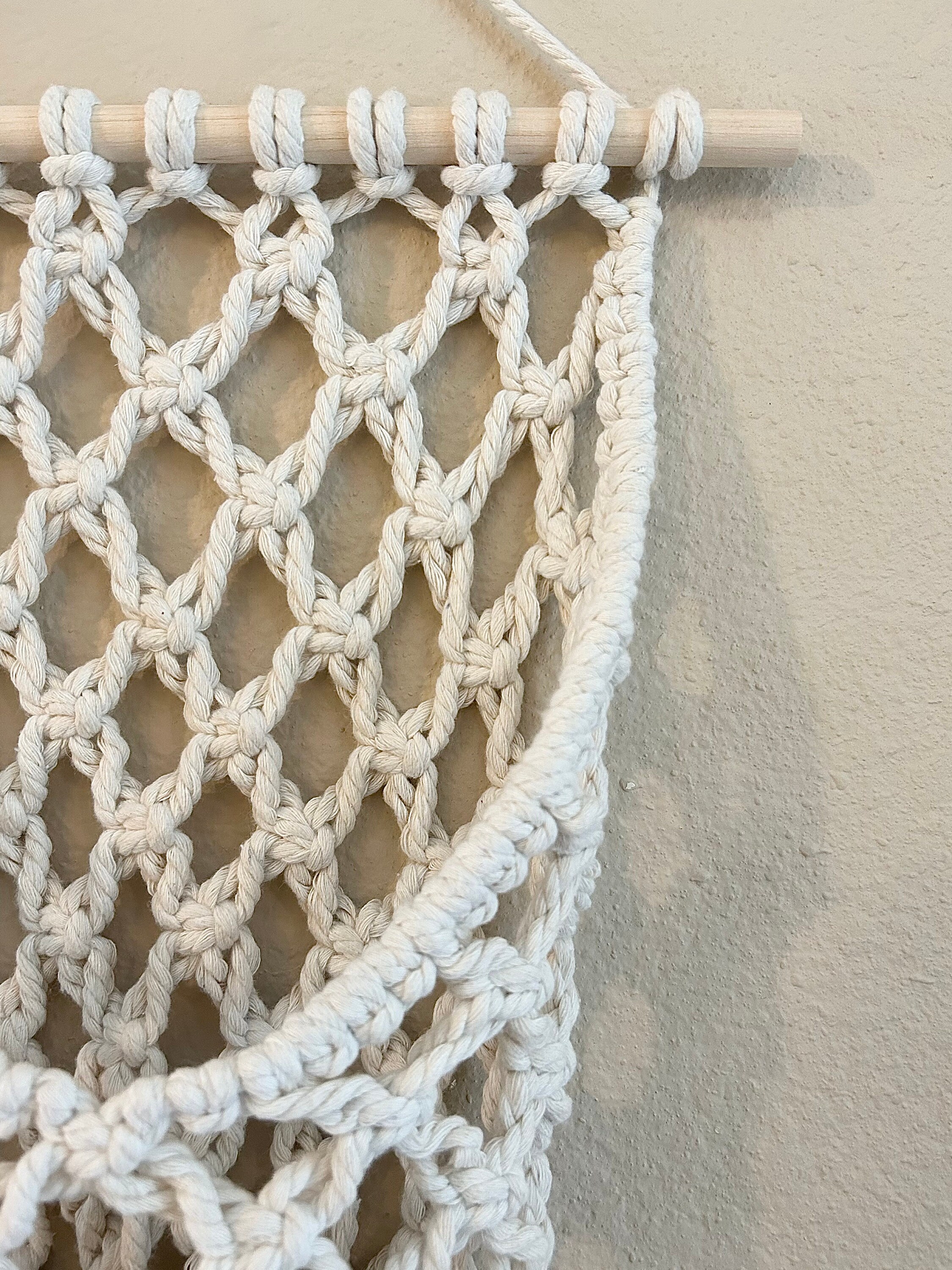 Macrame Hanging Fruit Basket, Hanging Macrame Storage Basket, Handmade ...