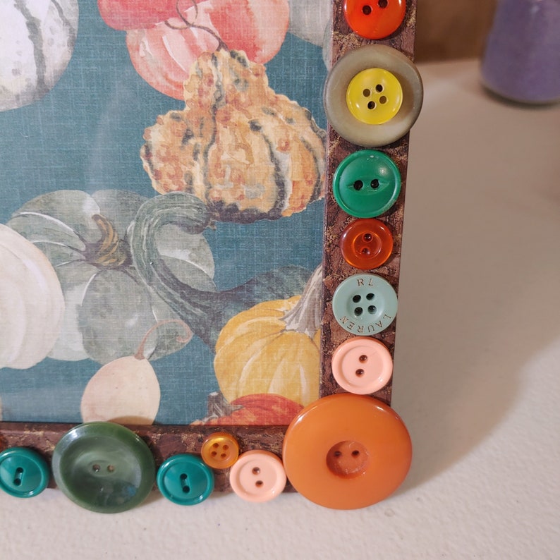 Fall Colors Vintage Button Picture Frame - Etsy