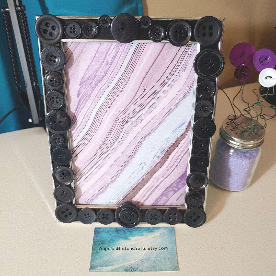 Black Vintage Button Picture Frames - Etsy