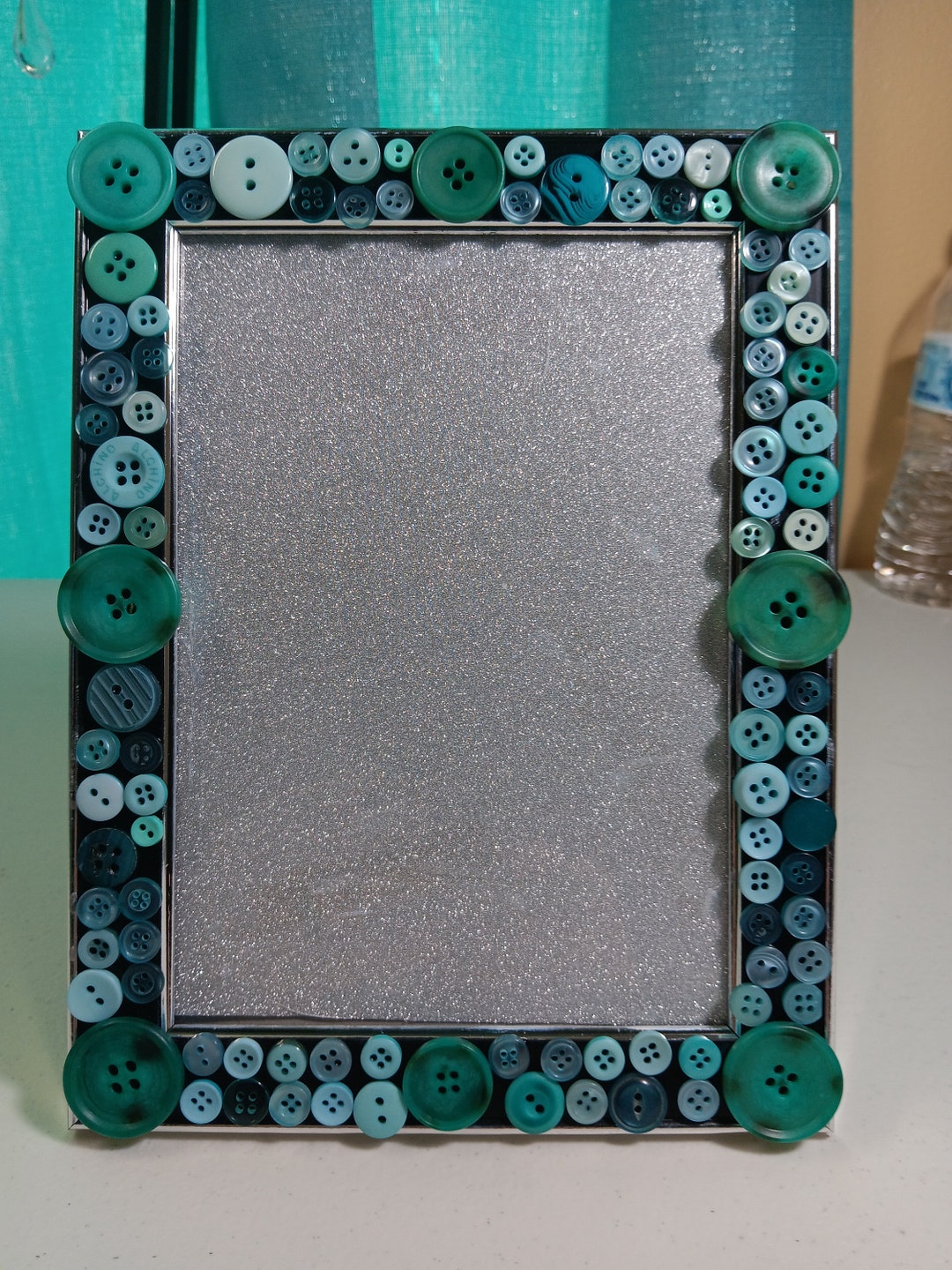 Turquoise Vintage Button Picture Frame - Etsy