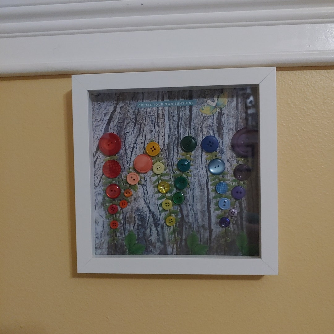 Rainbow Button Garden Flowers. - Etsy