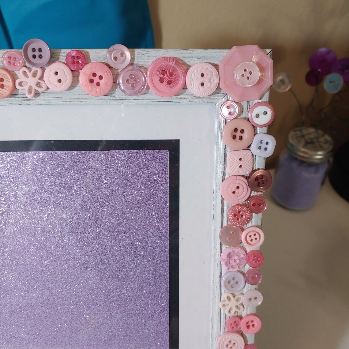 Pink Vintage Button Picture Frame - Etsy