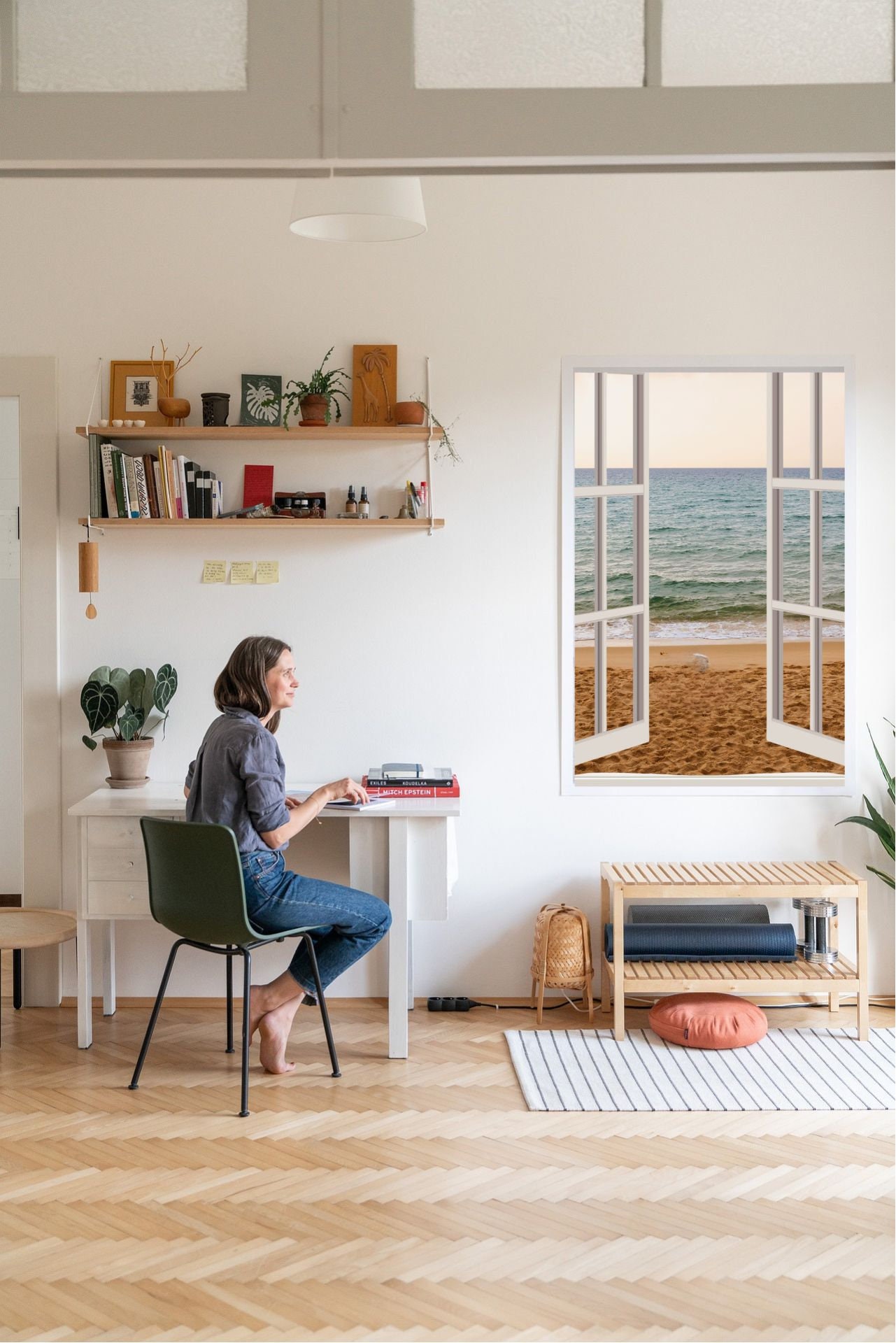 Beach Window View window Frame Style coastal Wall Art beach Digital ...