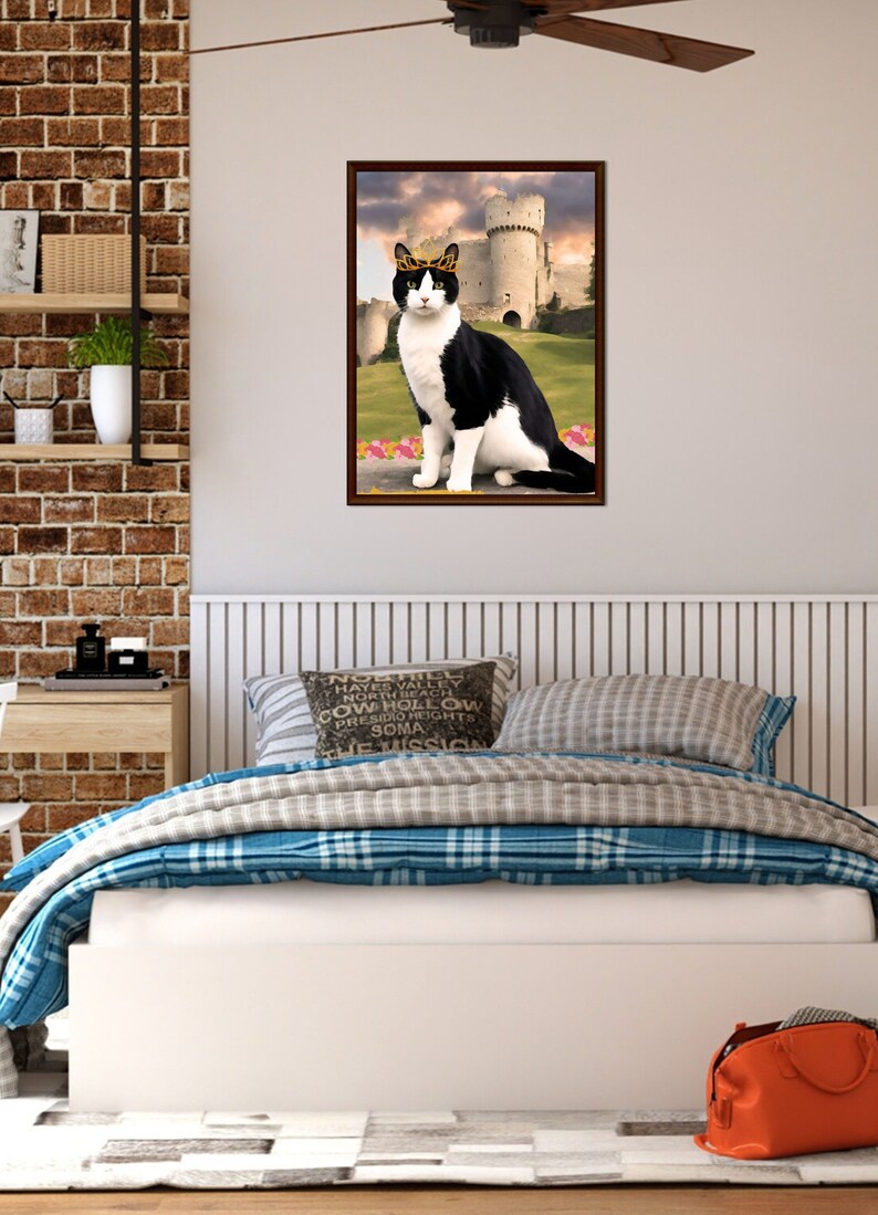 Tuxedo Cat Portrait |digital Cat Art |creative Gift for Cat Lovers ...
