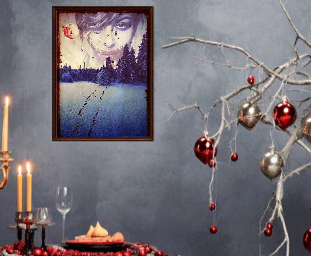 Female Vampire Digital Wall Art | Spooky Wall Art | Halloween Printable ...