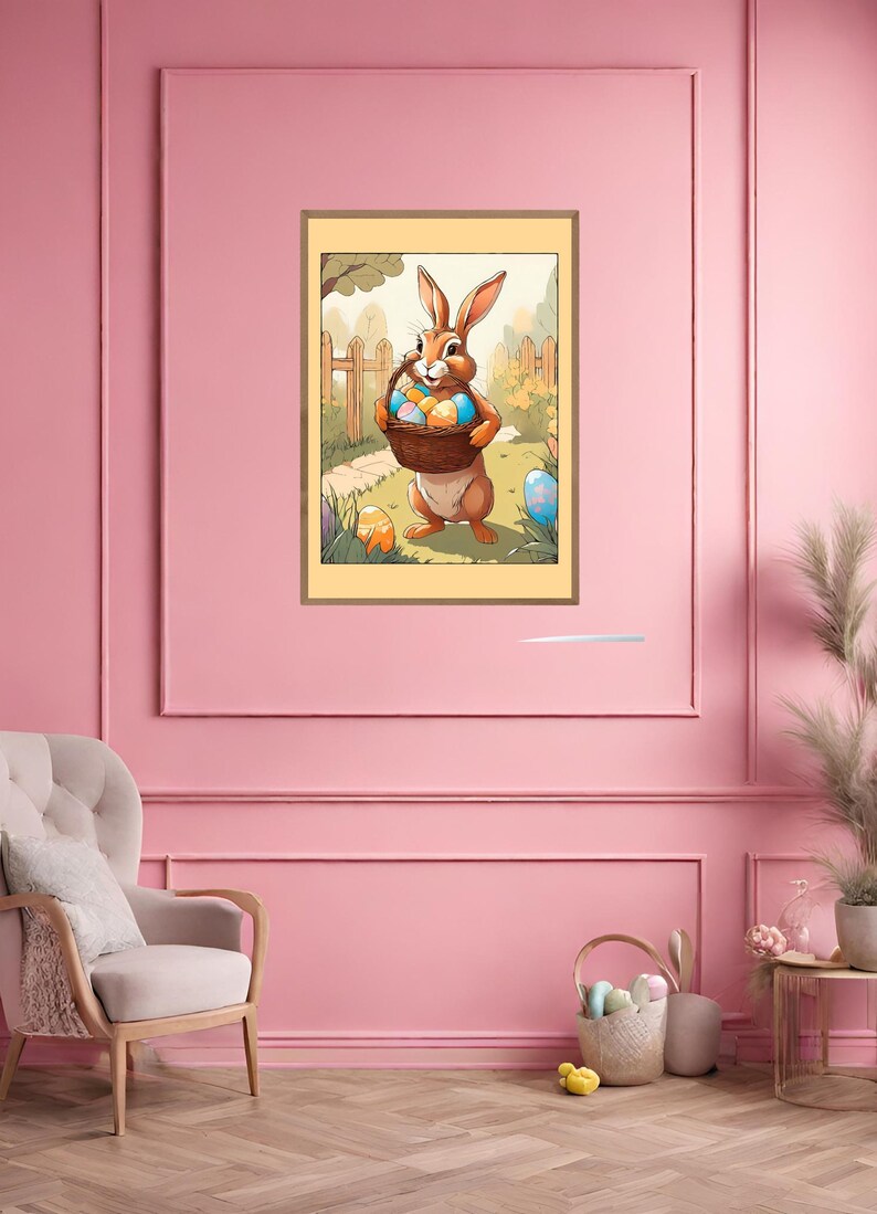 Easter Bunny Wall Art |easter Egg Decor |easter Themed Wall Art |spring ...