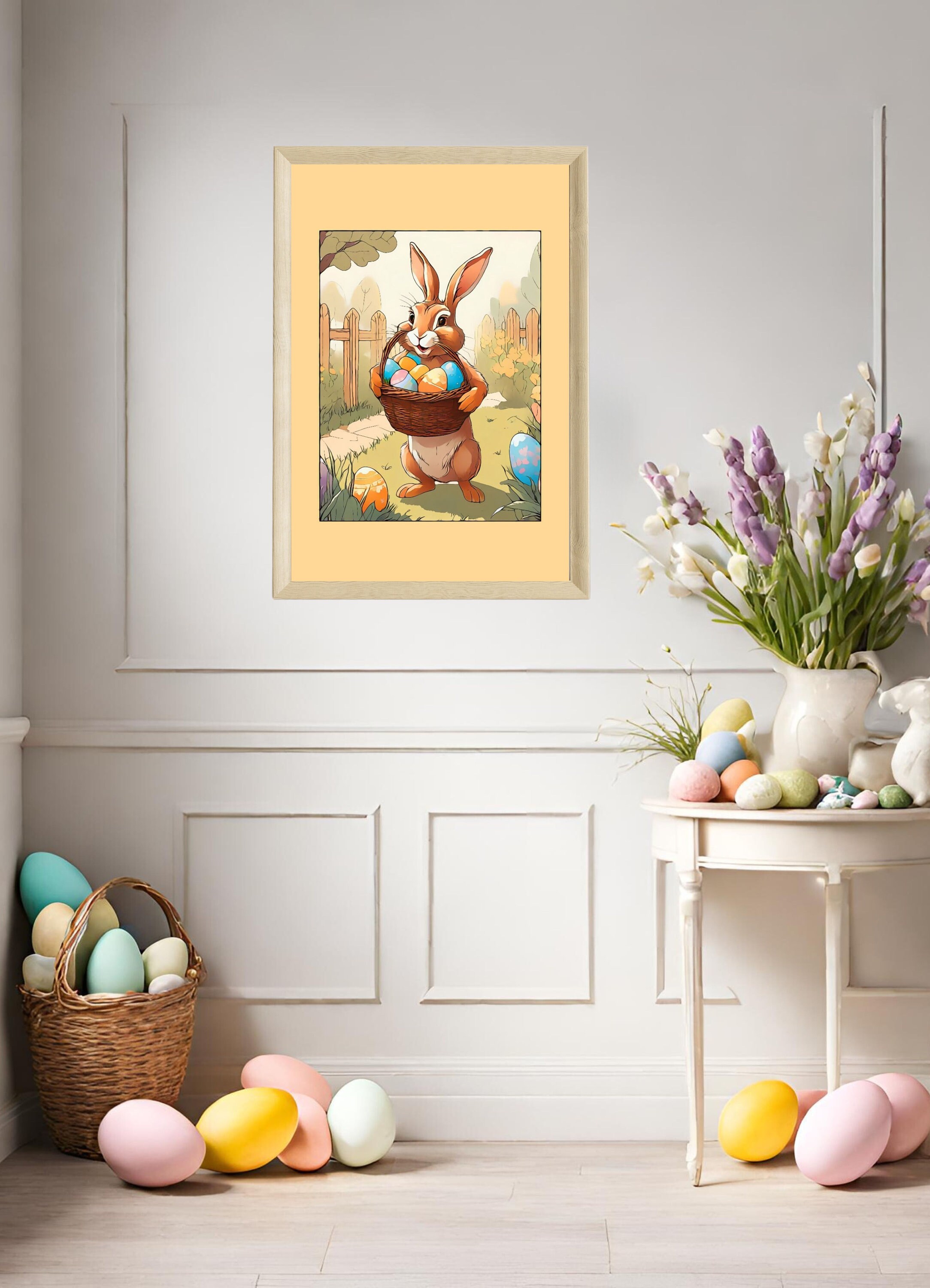Easter Bunny Wall Art |easter Egg Decor |easter Themed Wall Art |spring ...