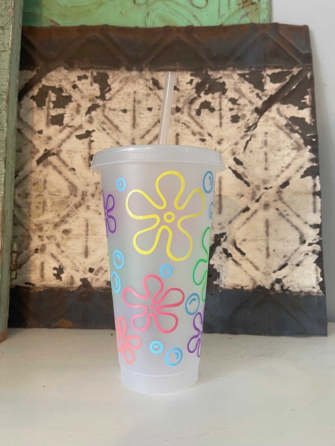 Spongebob Flowers Cold Cup: Spongebob Squarepants Underwater Sky - Etsy