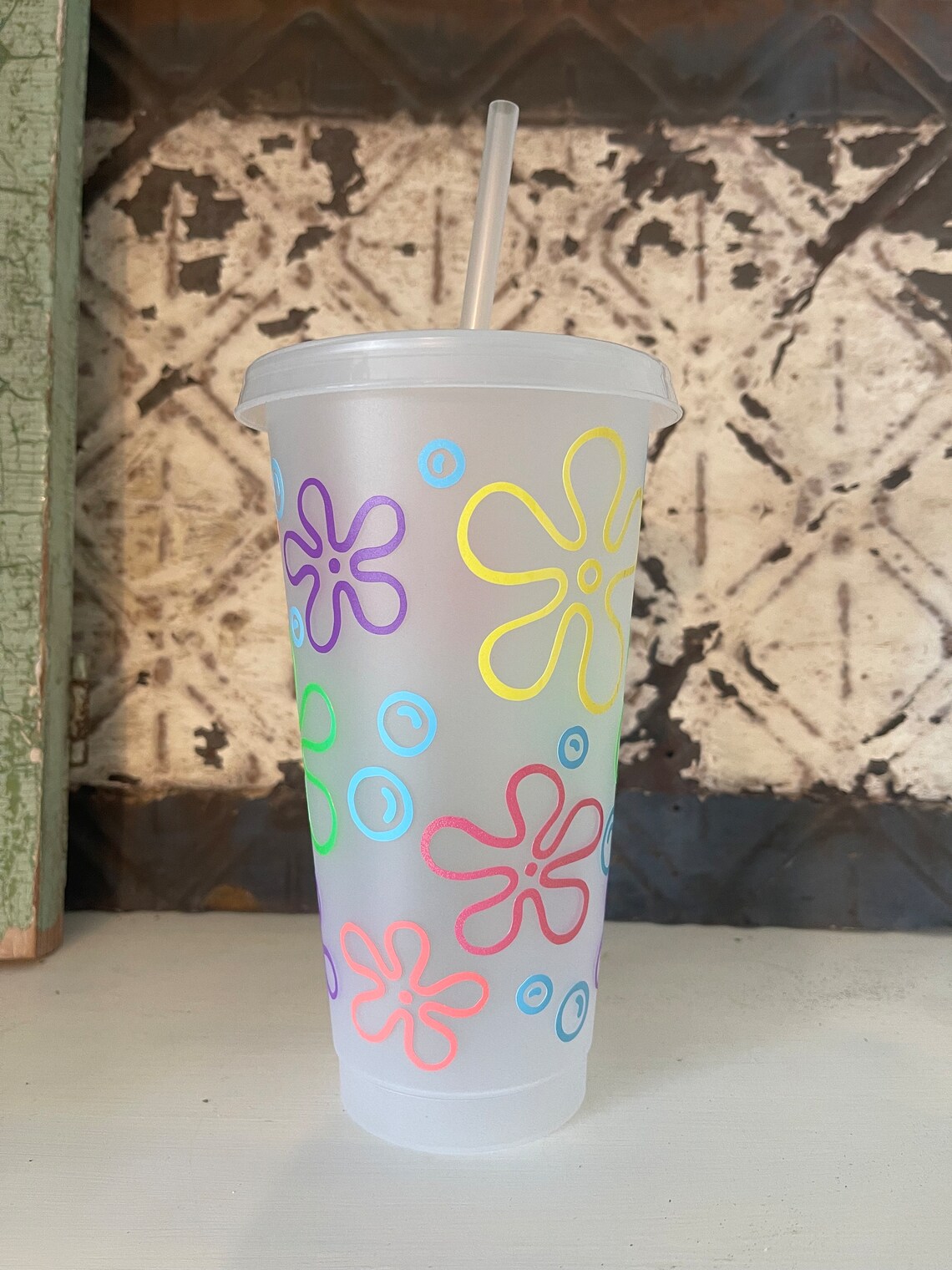 Spongebob Flowers Cold Cup: Spongebob Squarepants Underwater Sky - Etsy